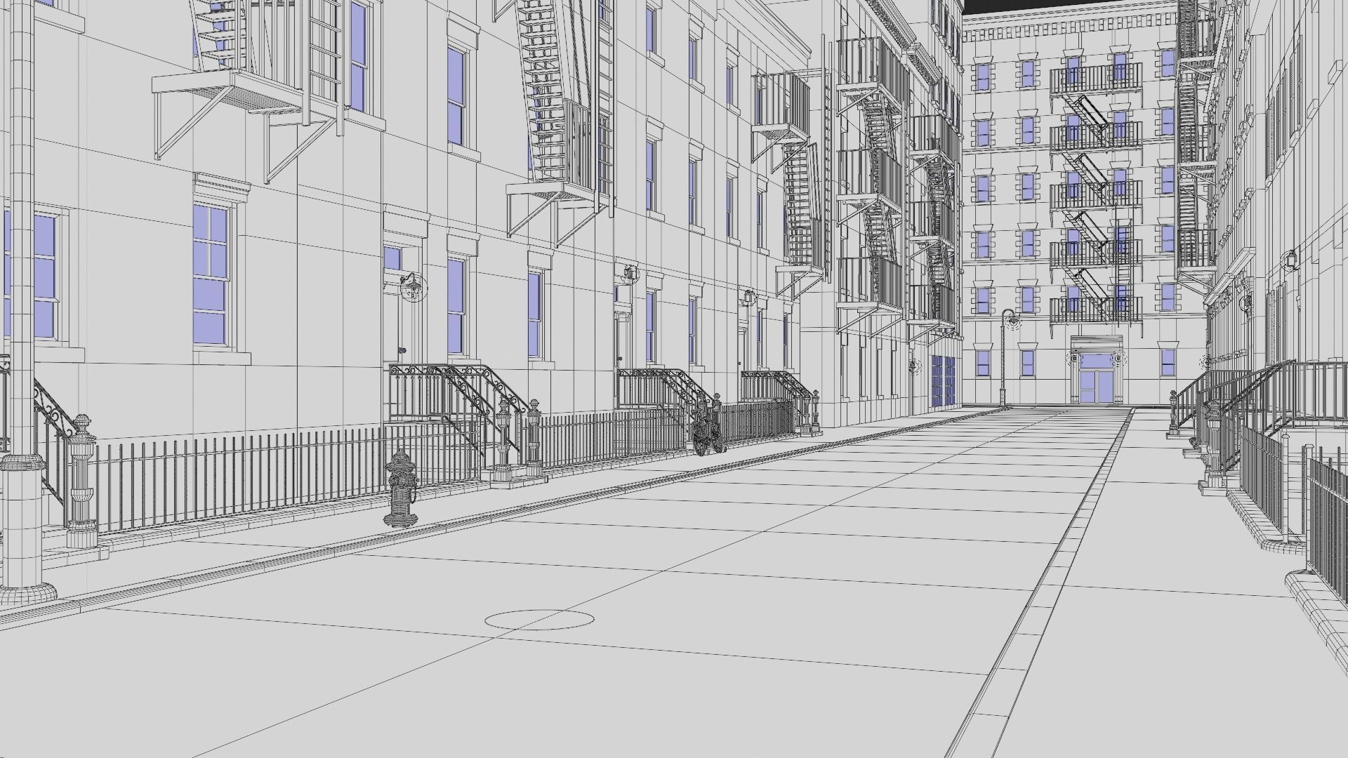 City Street 3d Scene 3D model | CGTrader