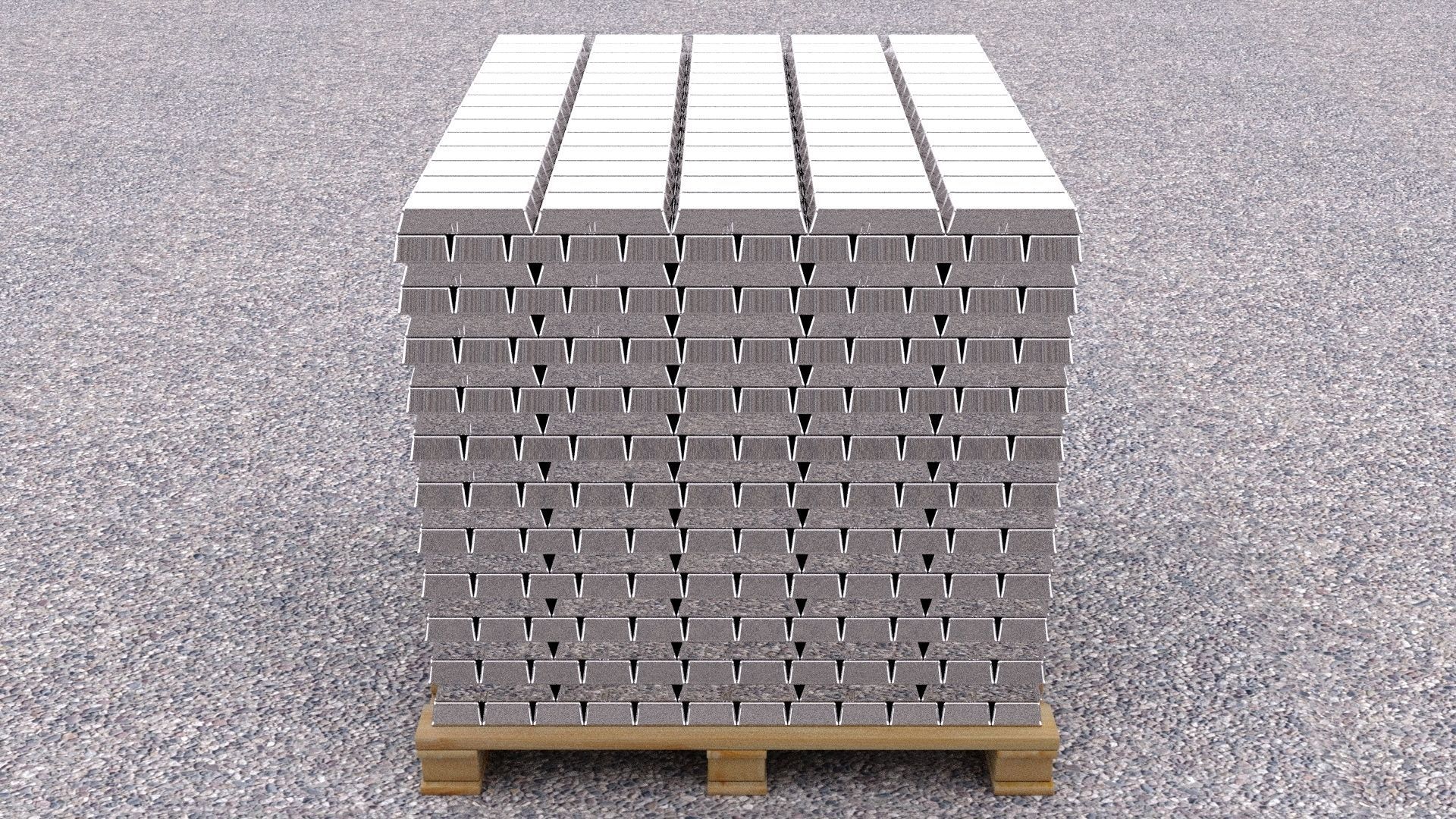 Silver Bar Pallet 3D model | CGTrader