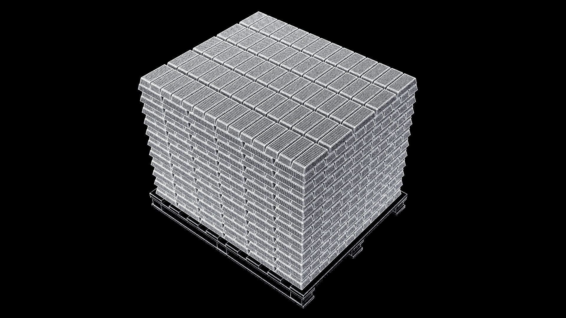Silver Bar Pallet 3D model | CGTrader