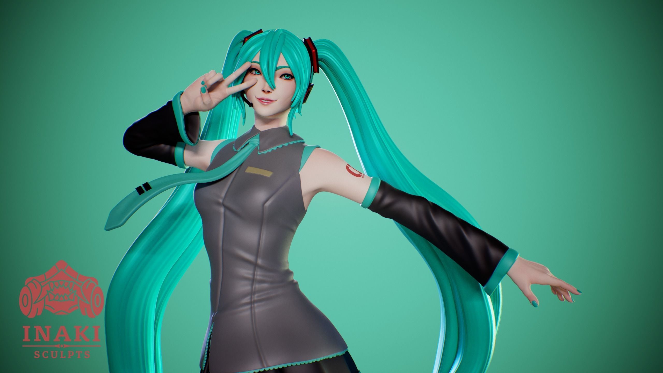 Hatsune Miku 3D model 3D printable | CGTrader