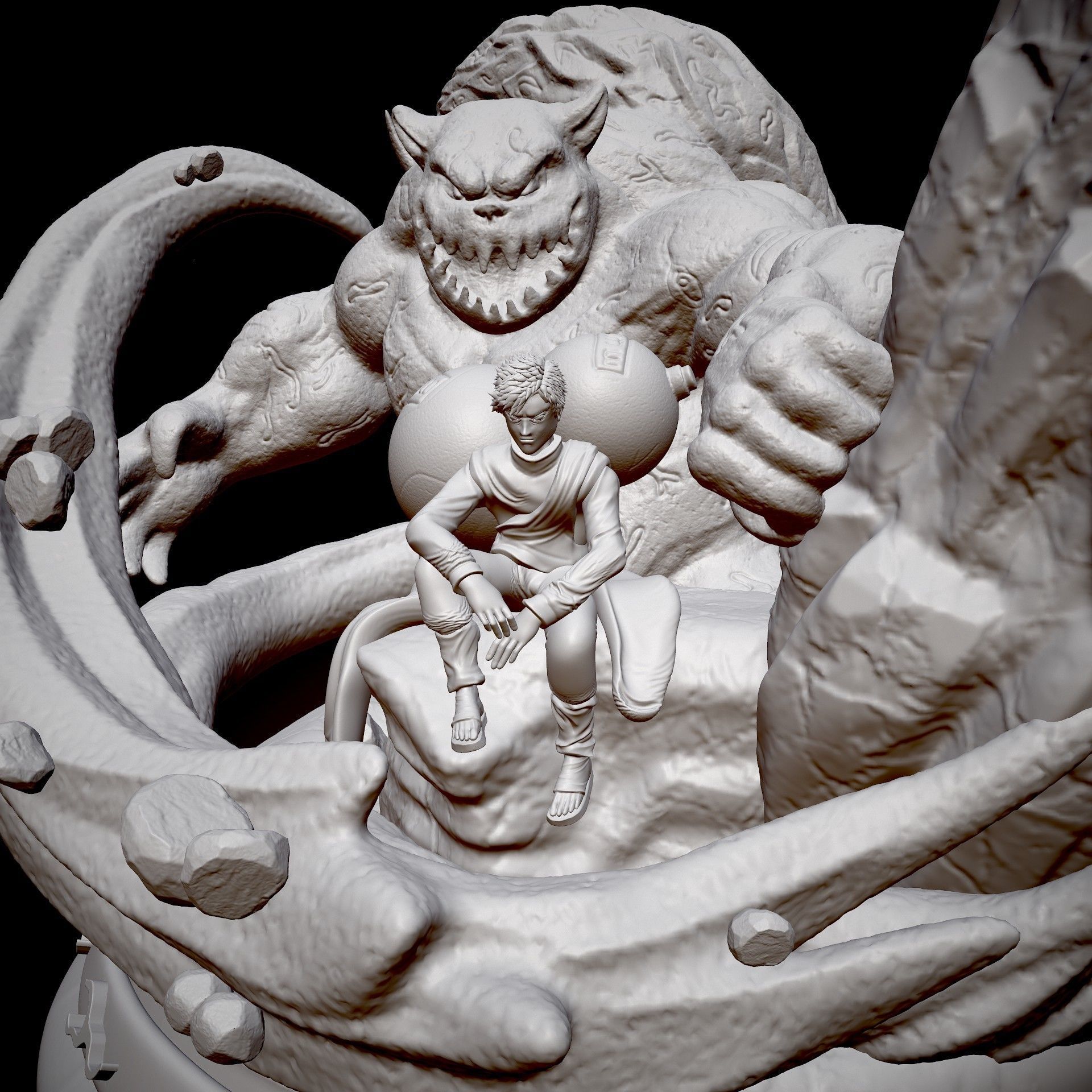 Gaara and Shukaku 3D model 3D printable | CGTrader