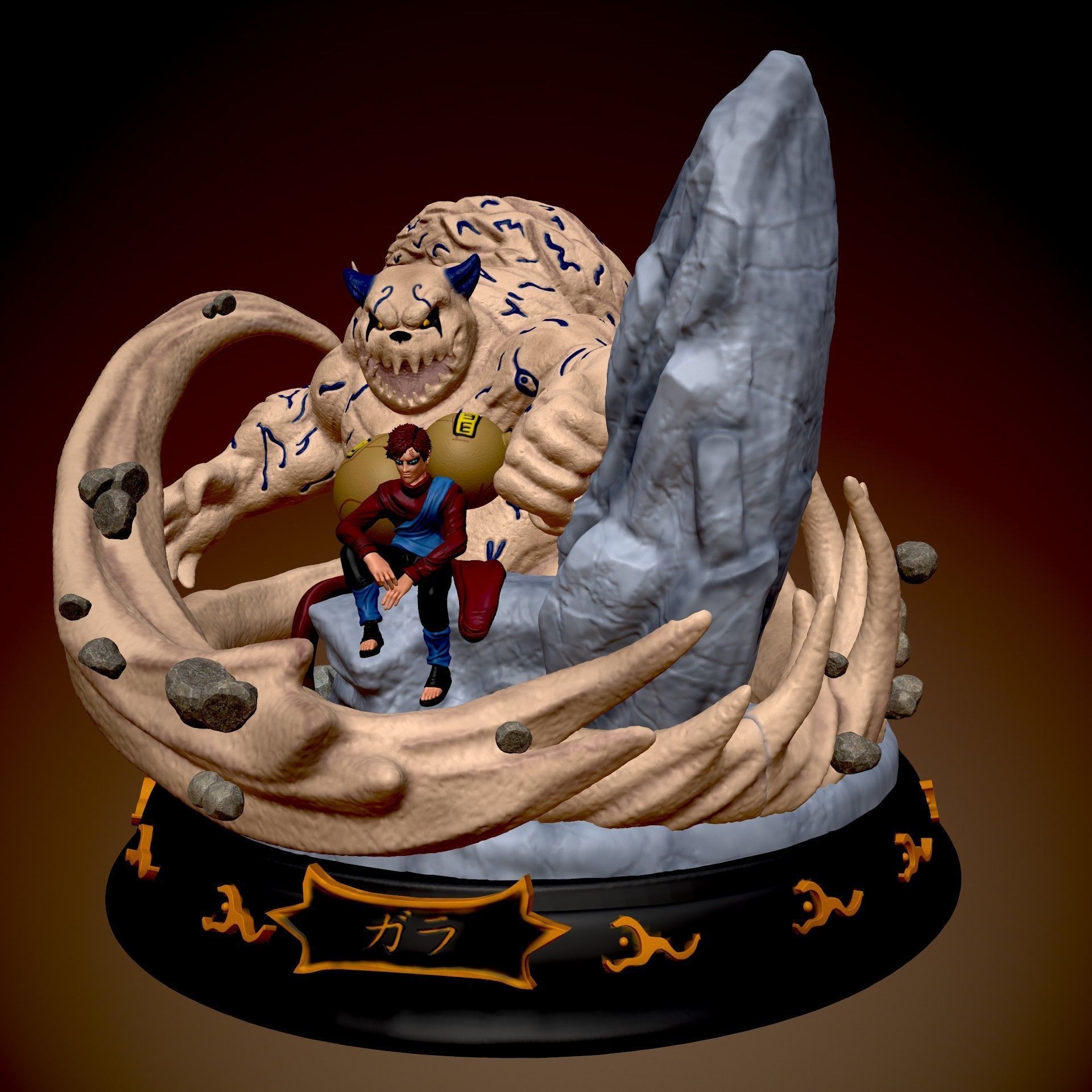 Gaara and Shukaku 3D model 3D printable | CGTrader