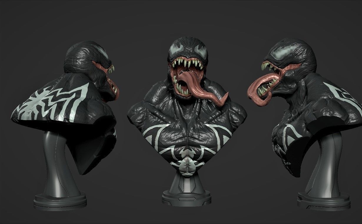 Venom Bust 3D model 3D printable | CGTrader