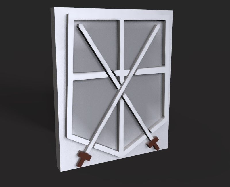 Shingeki no Kyojin logo 3D Attack on titan Conscript troop 3D model 3D ...