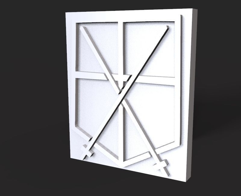 Shingeki no Kyojin logo 3D Attack on titan Conscript troop 3D model 3D ...