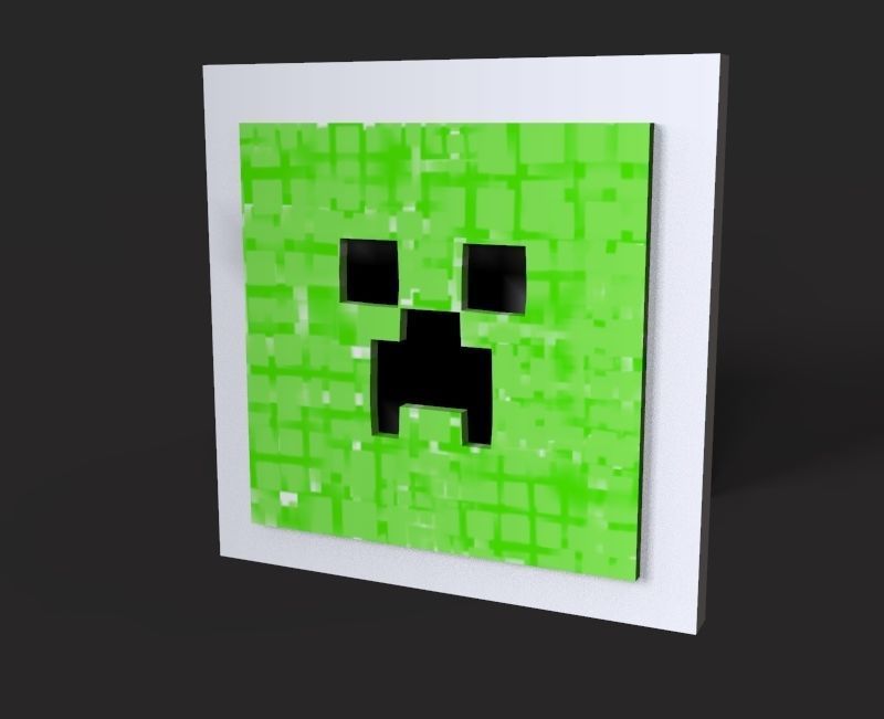 Creeper logo 3D Minecraft 3D model 3D printable | CGTrader