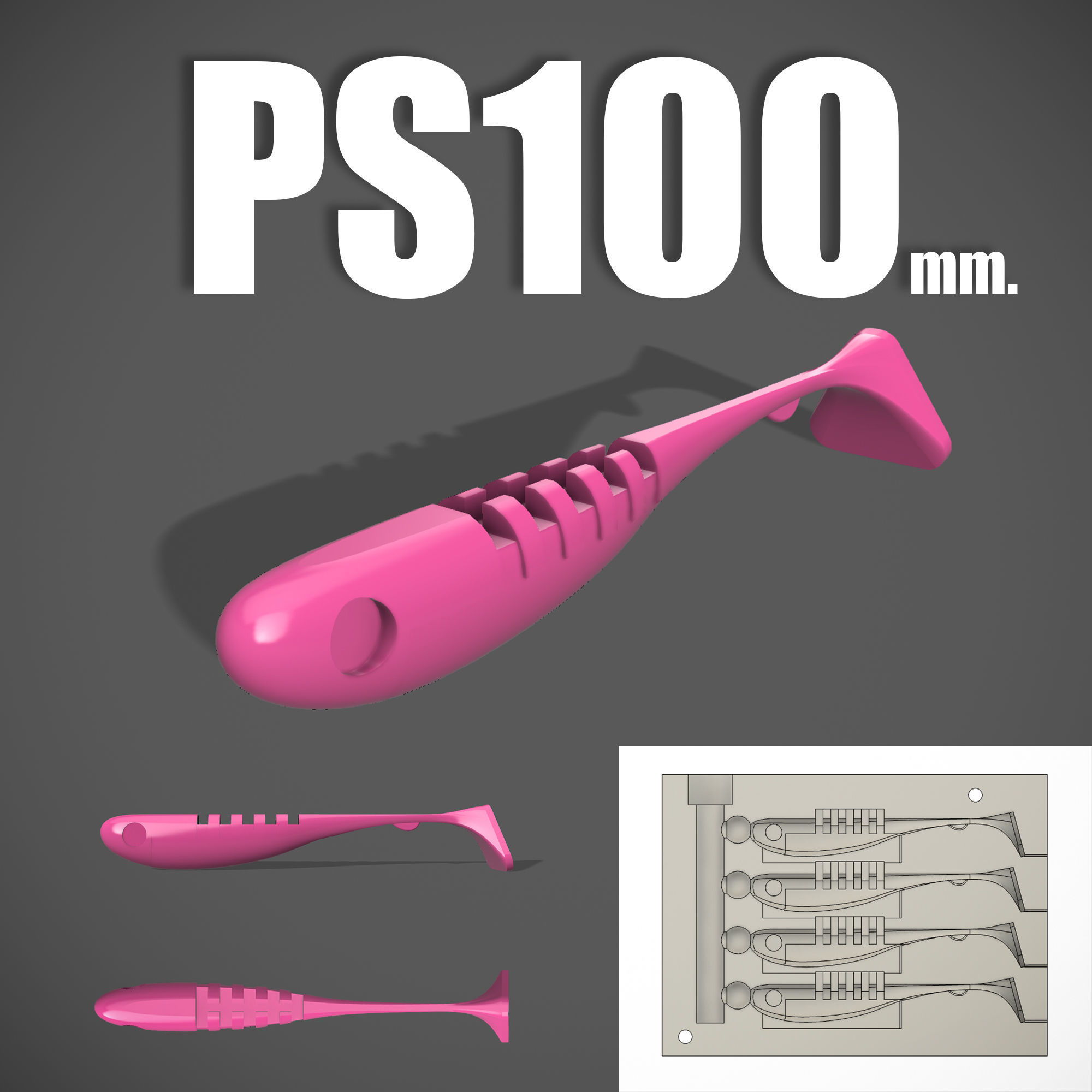 MOLD PS 100 mm STL STEP FILE FOR CNC AND 3D PRINT 3D model 3D printable ...