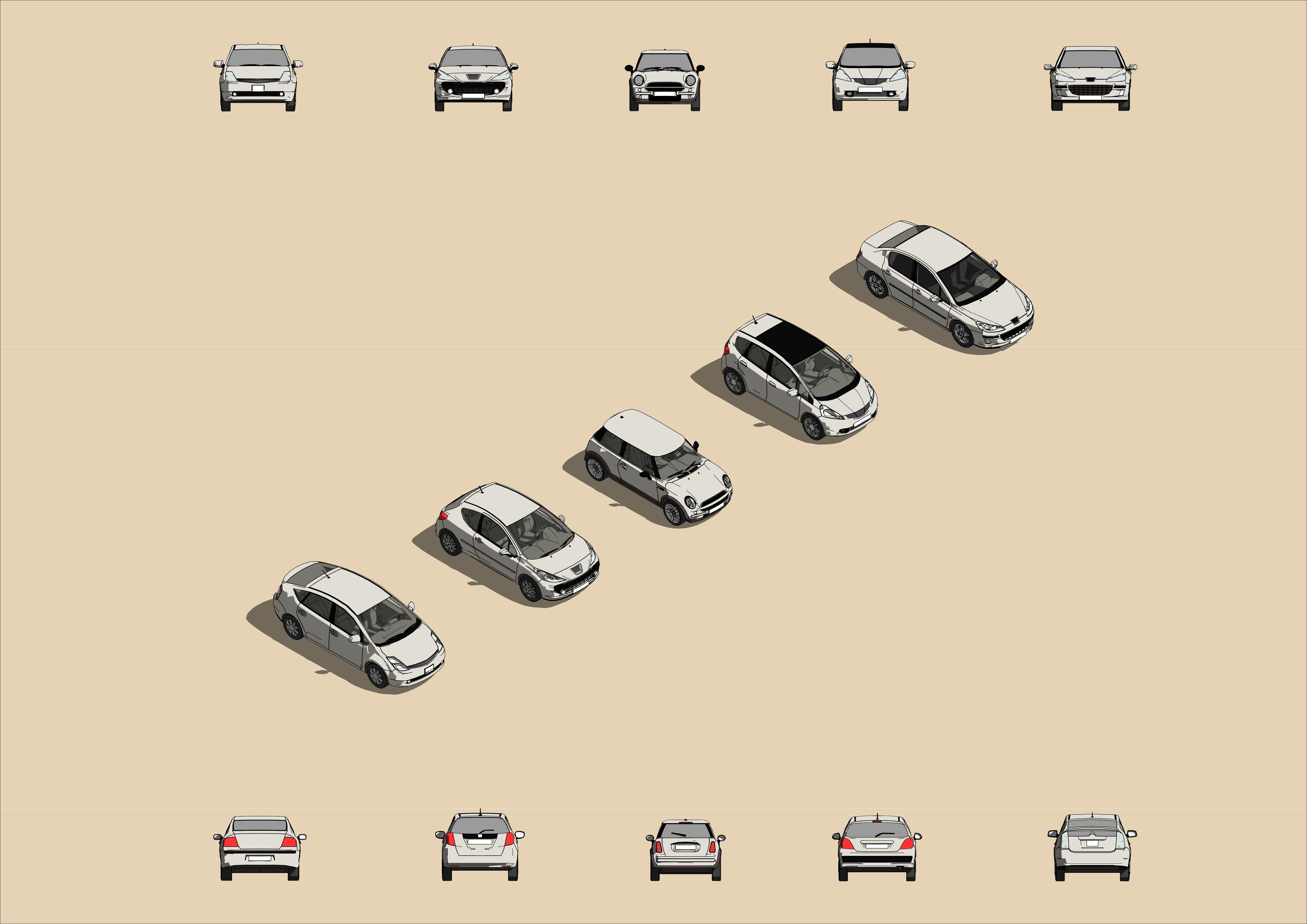 3D model Revit HQ Car Pack VR / AR / low-poly | CGTrader