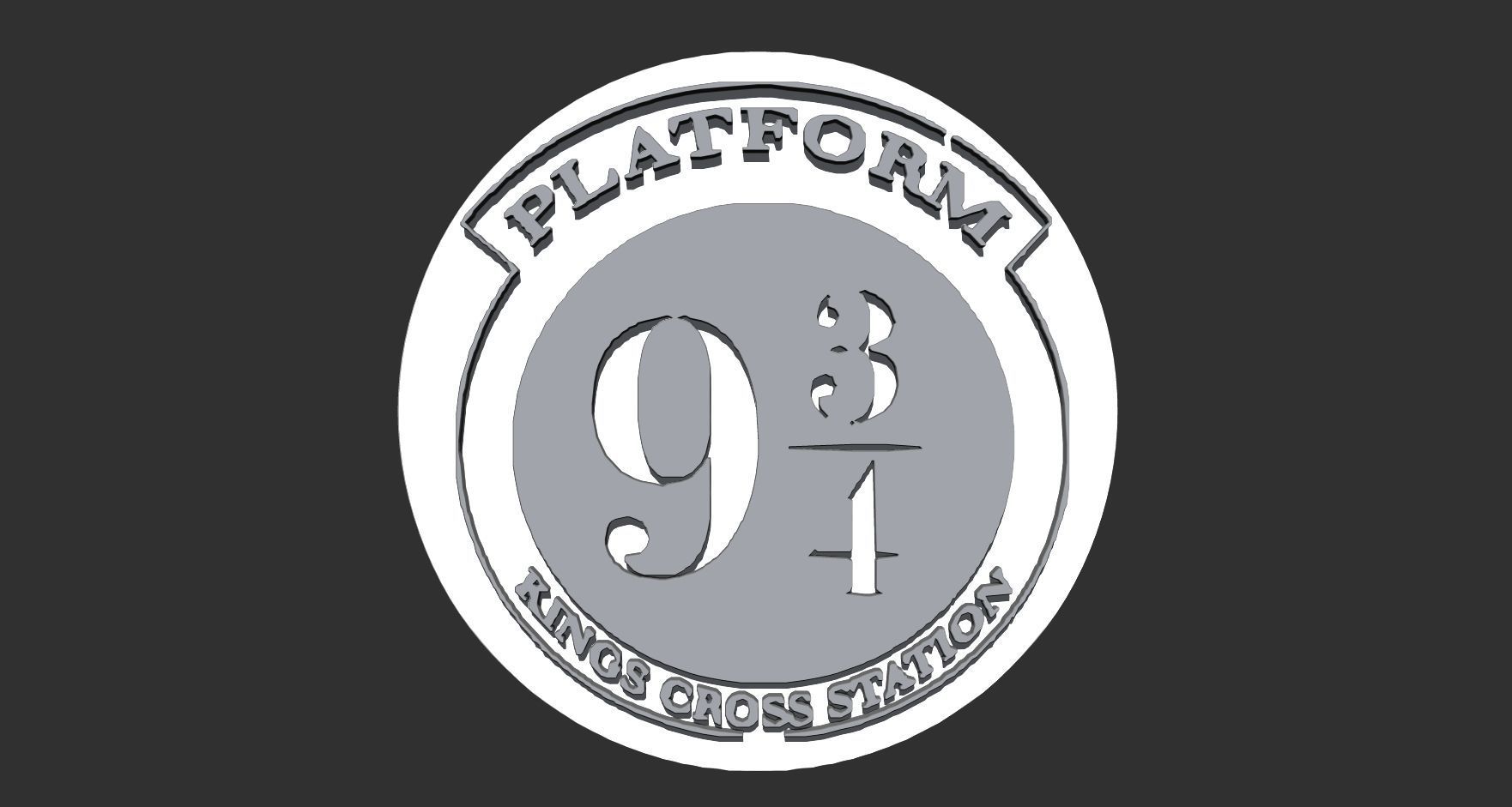 Logo Plataforma 9 34 Platform 3D model 3D printable | CGTrader
