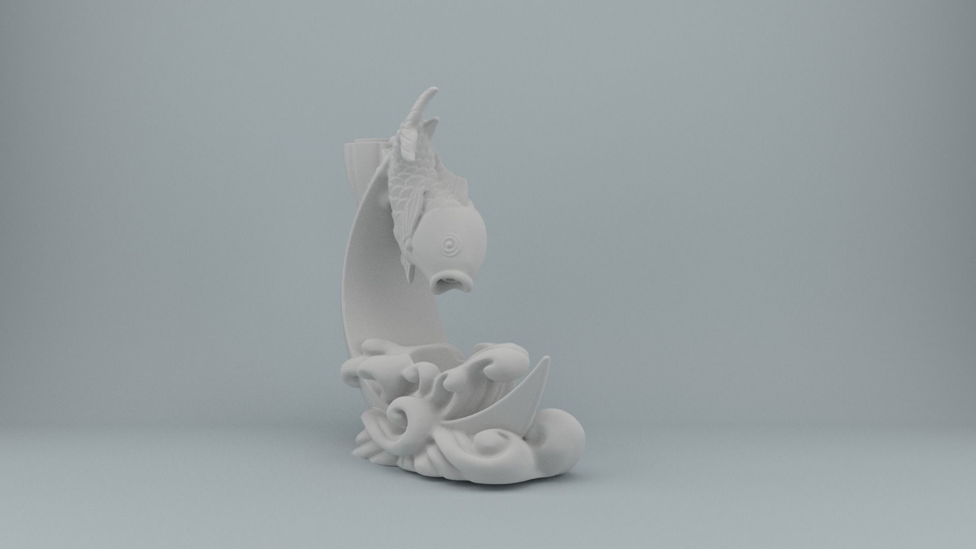 BackFlow Incense Burner Fish Moon for 3D printing 3D print model 3D ...