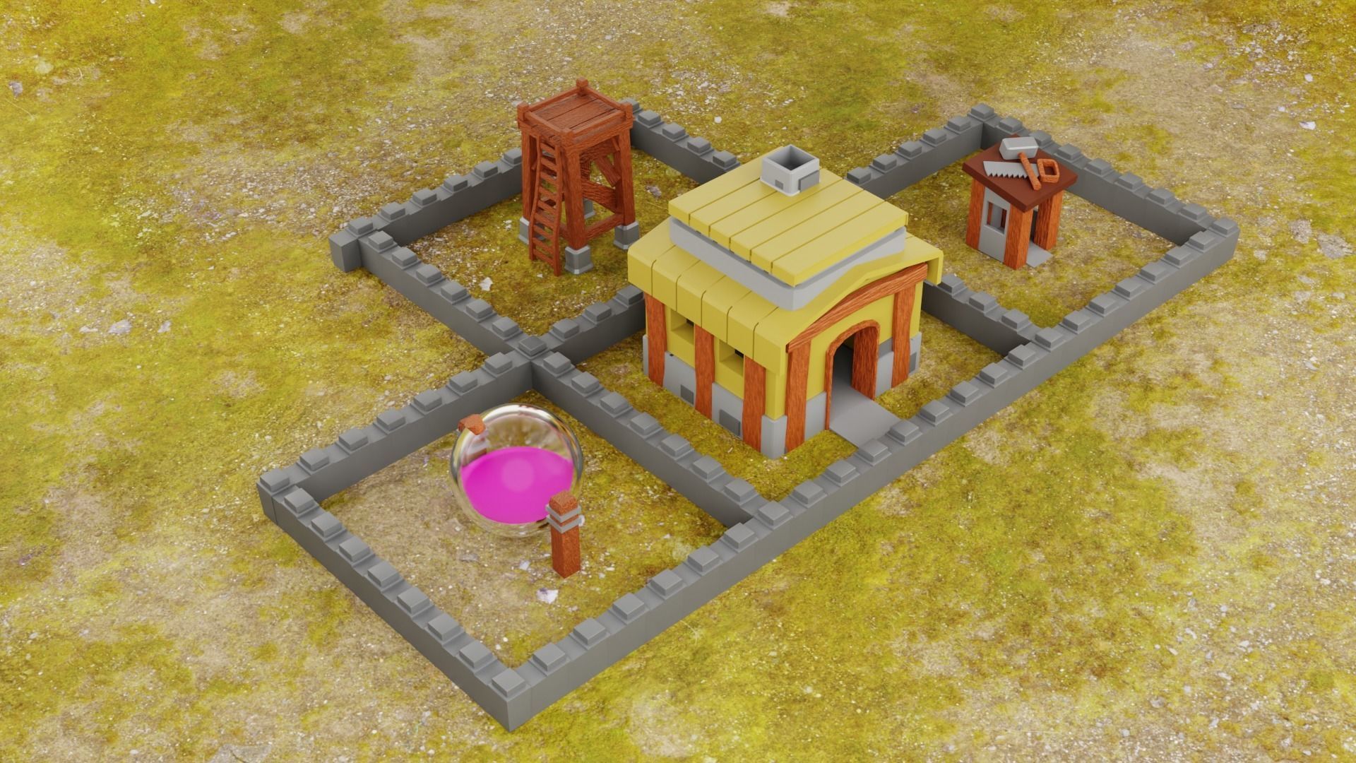 3D model coc base VR / AR / low-poly | CGTrader