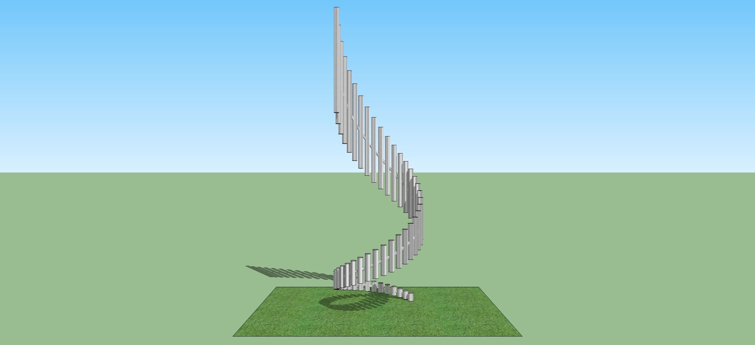 small to large rotating pipe artwork 3d sketchup 3D model | CGTrader