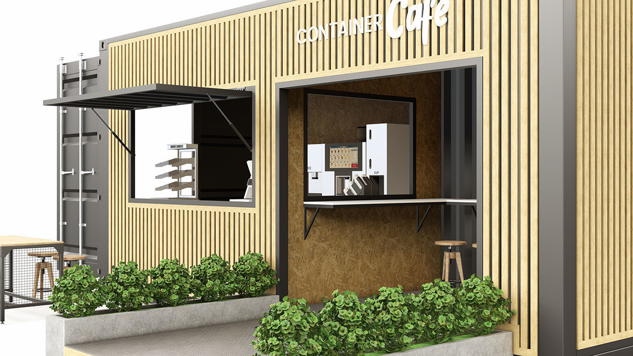 20ft Container Cafe 3D model | CGTrader