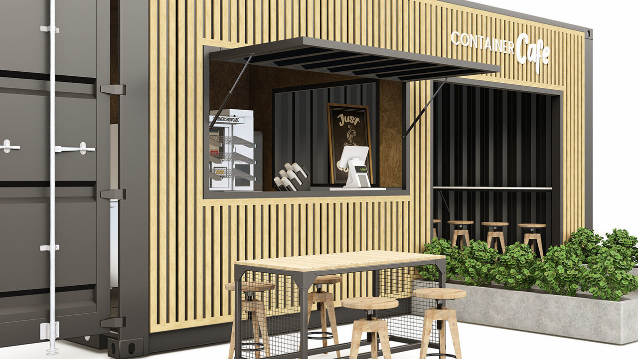 20ft Container Cafe 3D model | CGTrader