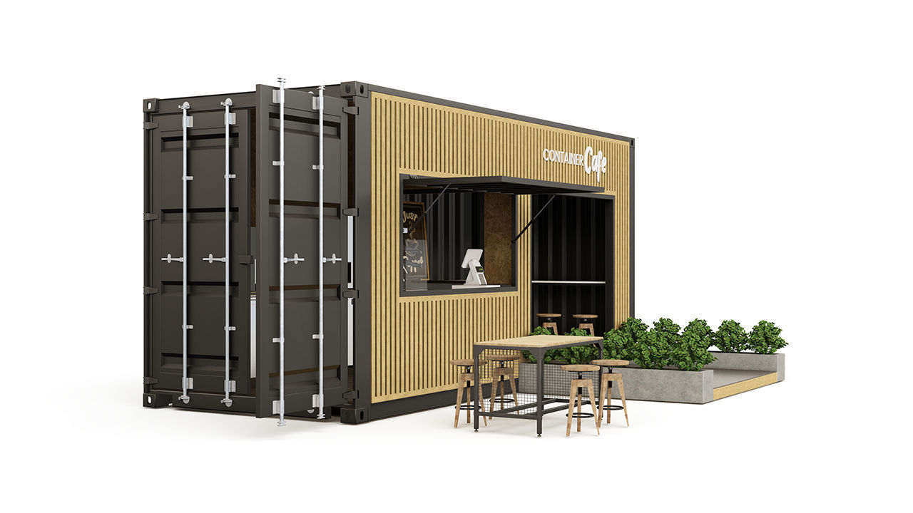 20ft Container Cafe 3D model | CGTrader