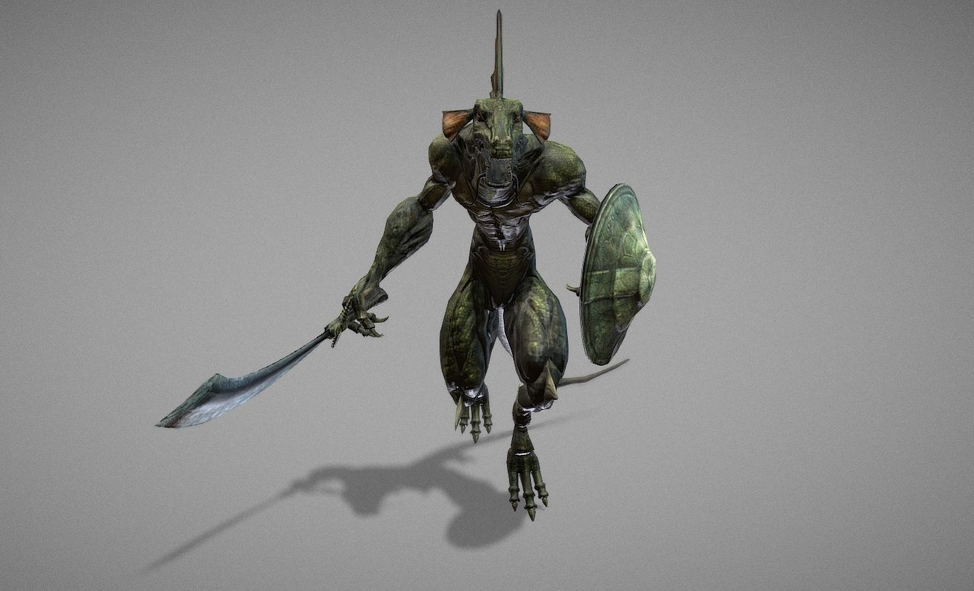 3D model Lizardman Myth VR / AR / low-poly | CGTrader