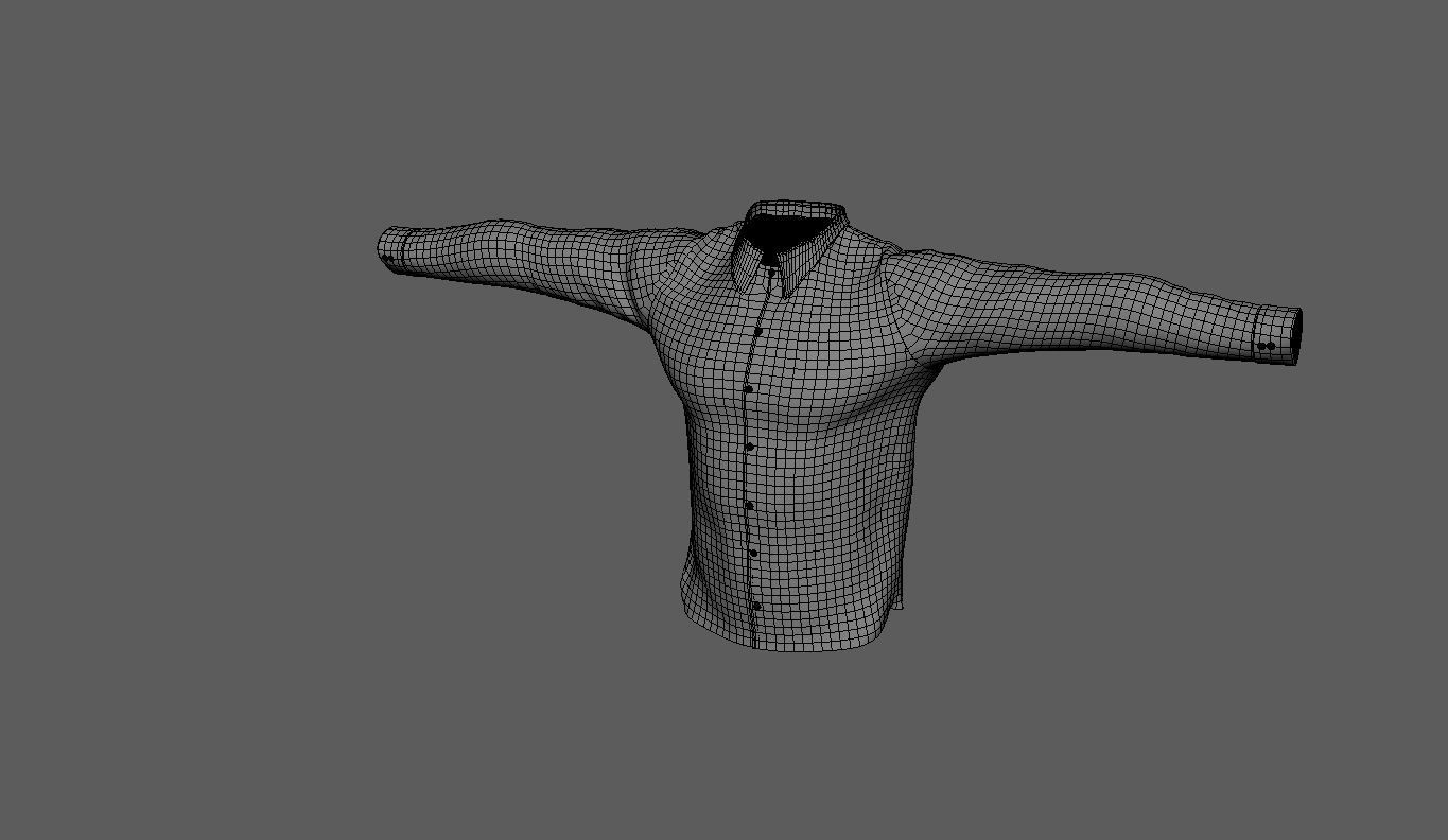 formal full sleeves shirt 3D model | CGTrader