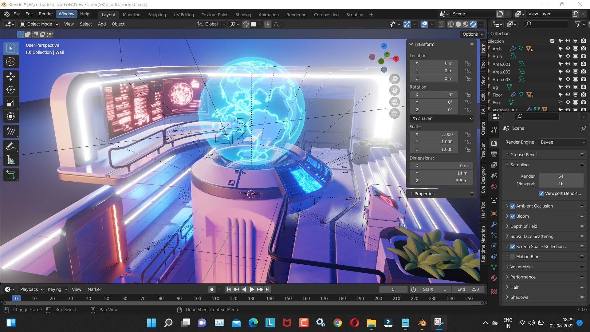 3D model control room 3d Render in blender VR / AR / low-poly | CGTrader