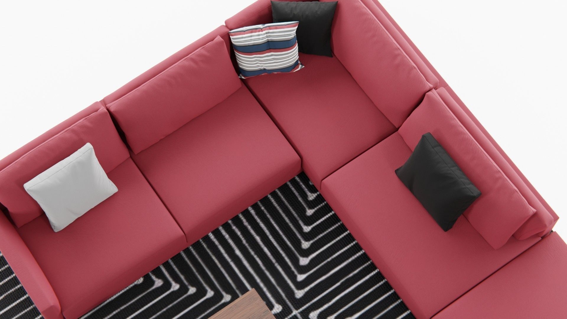 Poliform Bristol Red Sofa Setup 3D model | CGTrader