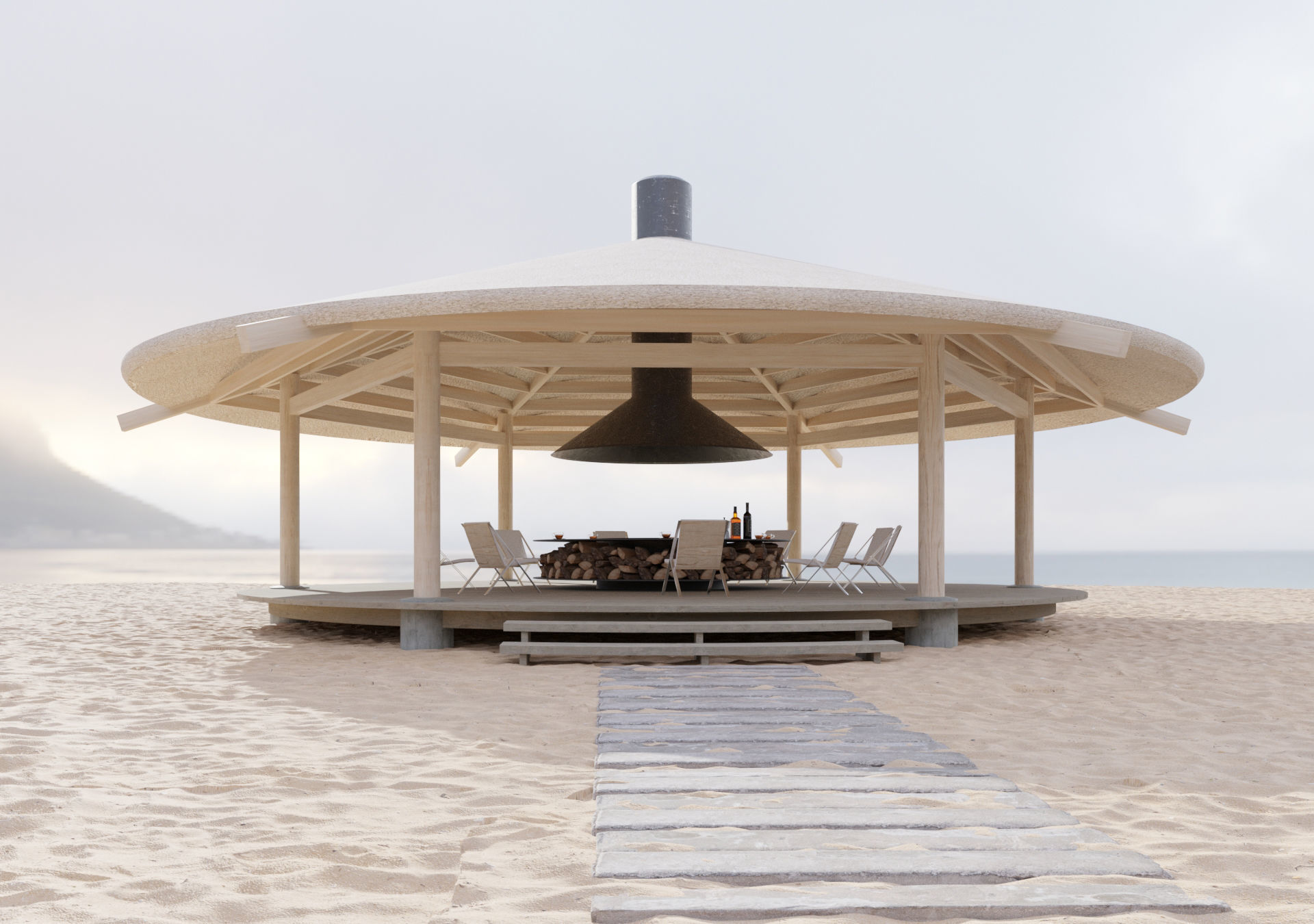 Beach gazebo 3D model | CGTrader