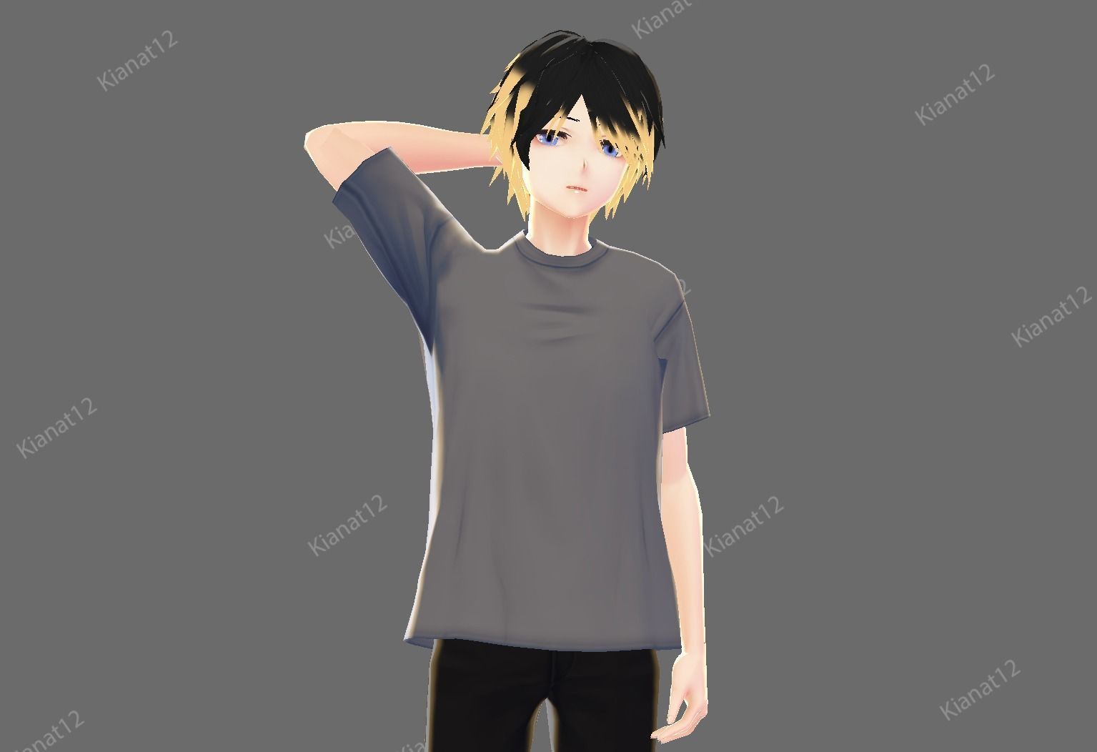 3D model 3D low poly male avatar for vrchat vtubing and also for gaming ...