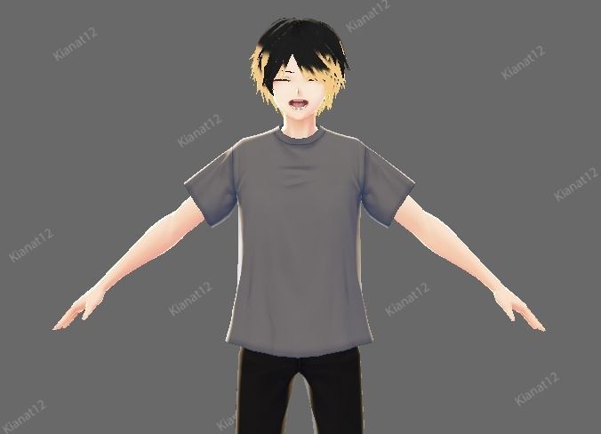3D model 3D low poly male avatar for vrchat vtubing and also for gaming ...