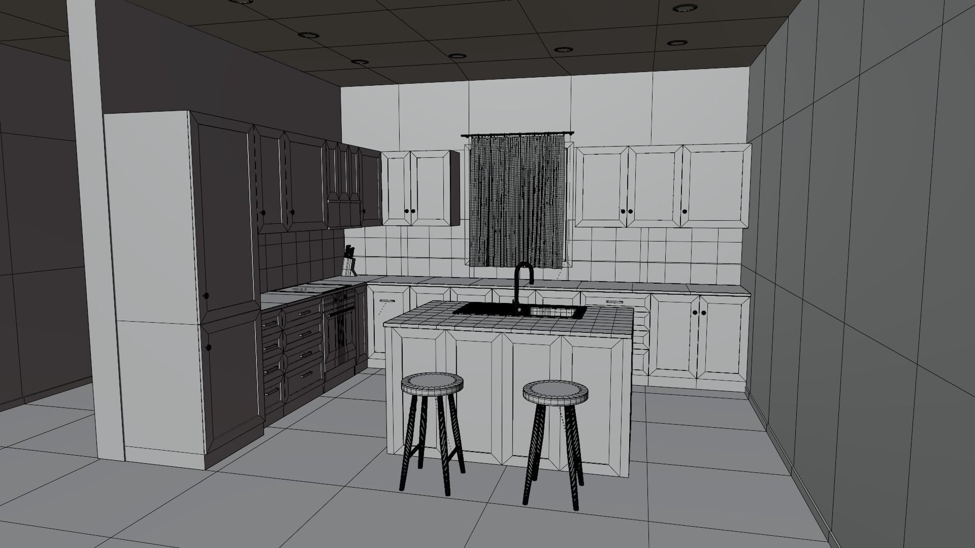 Modern kitchen free 3D model | CGTrader
