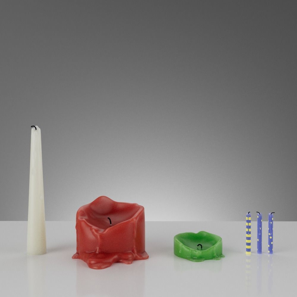 Realistic Candle Collection 3D model | CGTrader