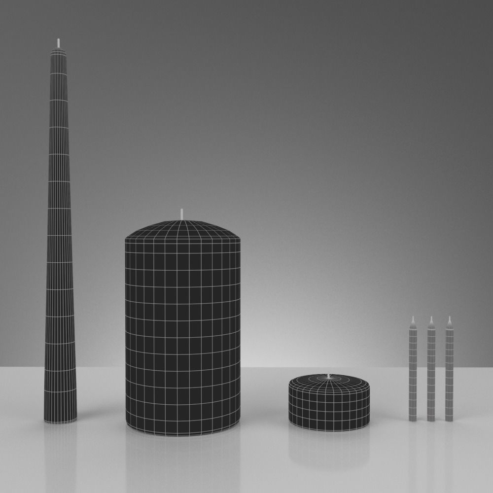 Realistic Candle Collection 3D model | CGTrader