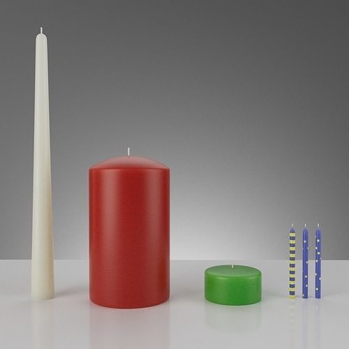 Realistic Candle Collection 3D model | CGTrader