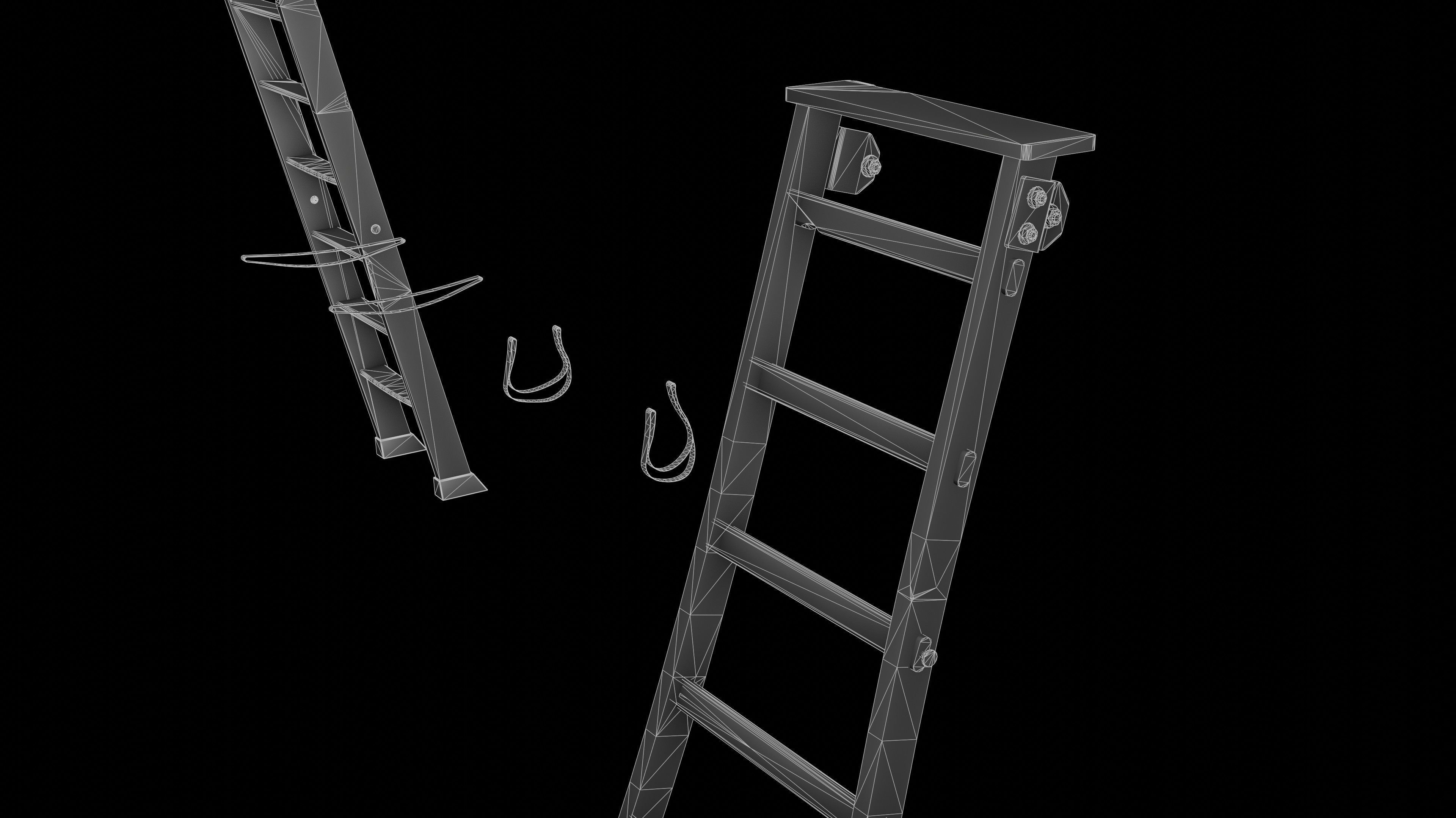 3D model Wooden Ladder VR / AR / low-poly | CGTrader