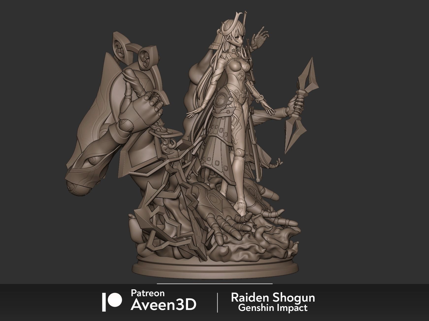 Raiden Shogun - Genshin Impact - Garage Kit 3D model 3D printable ...