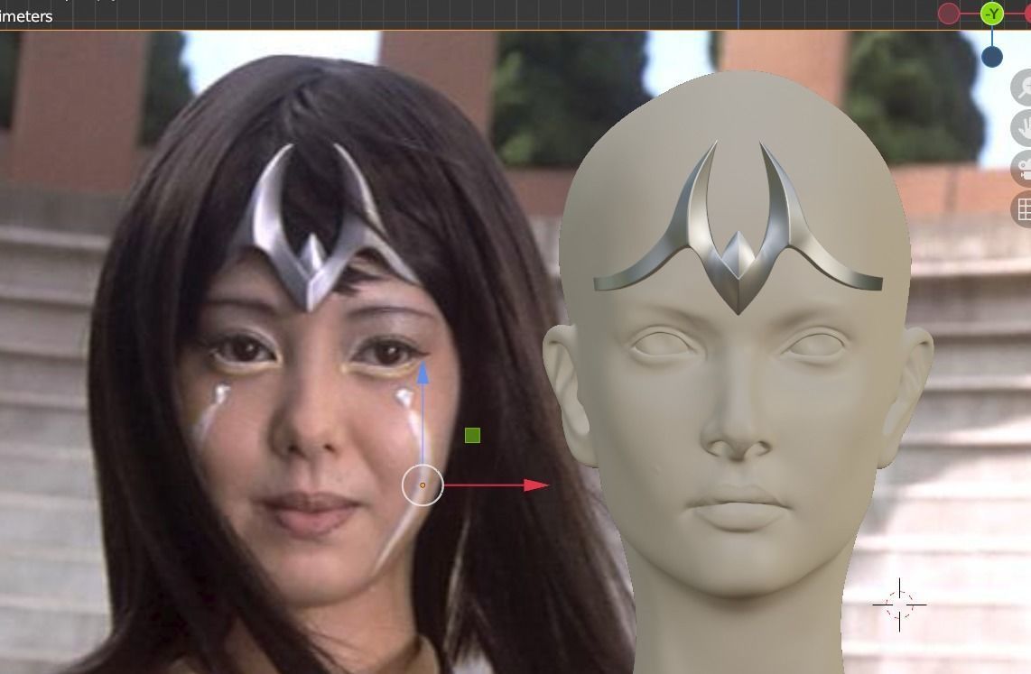 Ultraman Tiga Camearra human form tiara head piece 3D model 3D ...