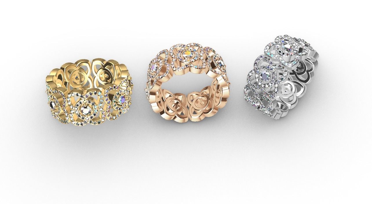 De Beers Lotus Ring 3D print model 3D model 3D printable | CGTrader