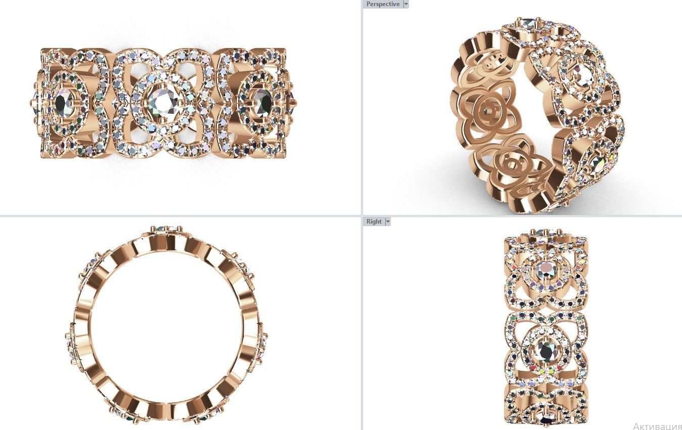 De Beers Lotus Ring 3D print model 3D model 3D printable | CGTrader