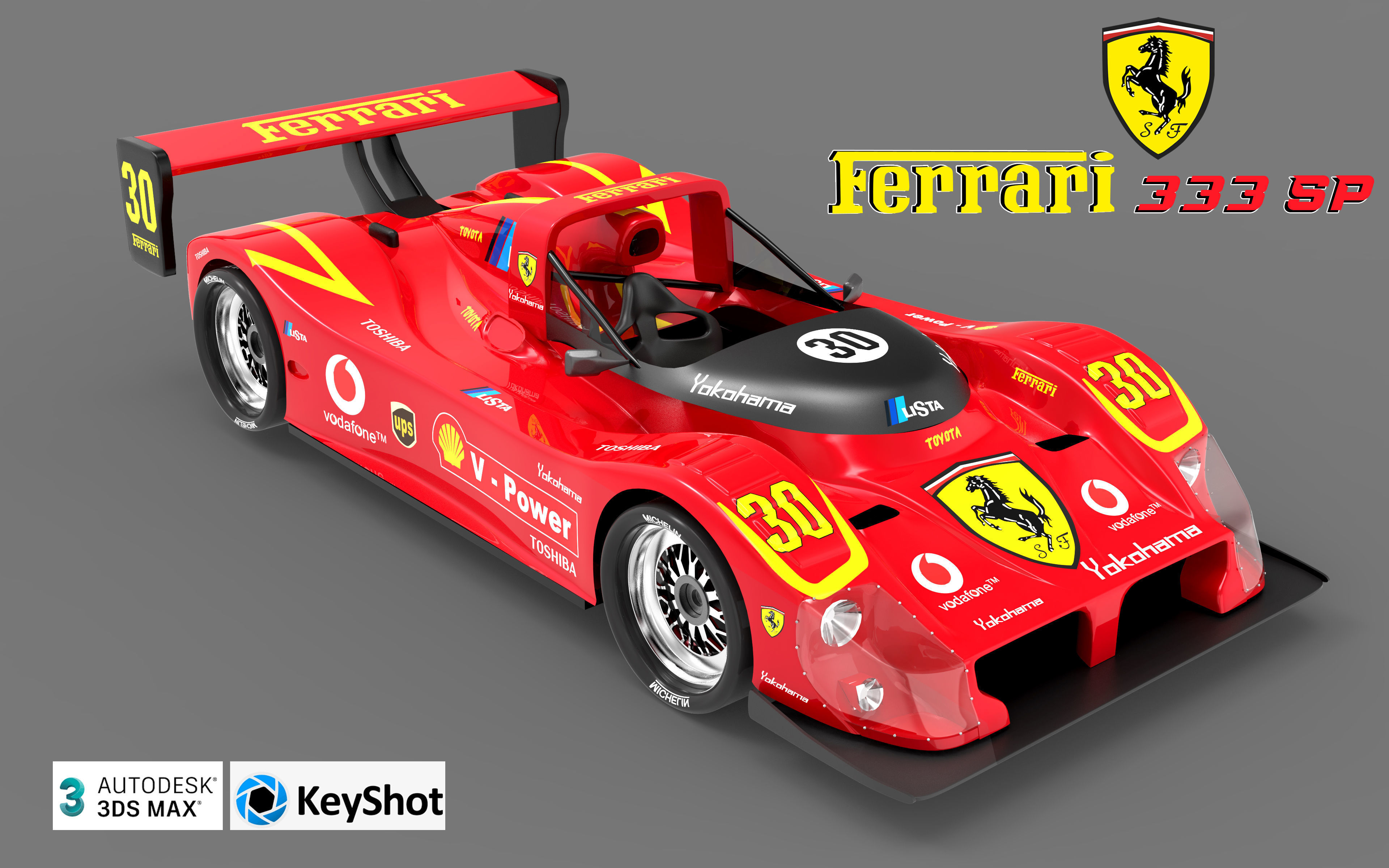 3D model Ferrari 333 SP Racing car VR / AR / low-poly | CGTrader