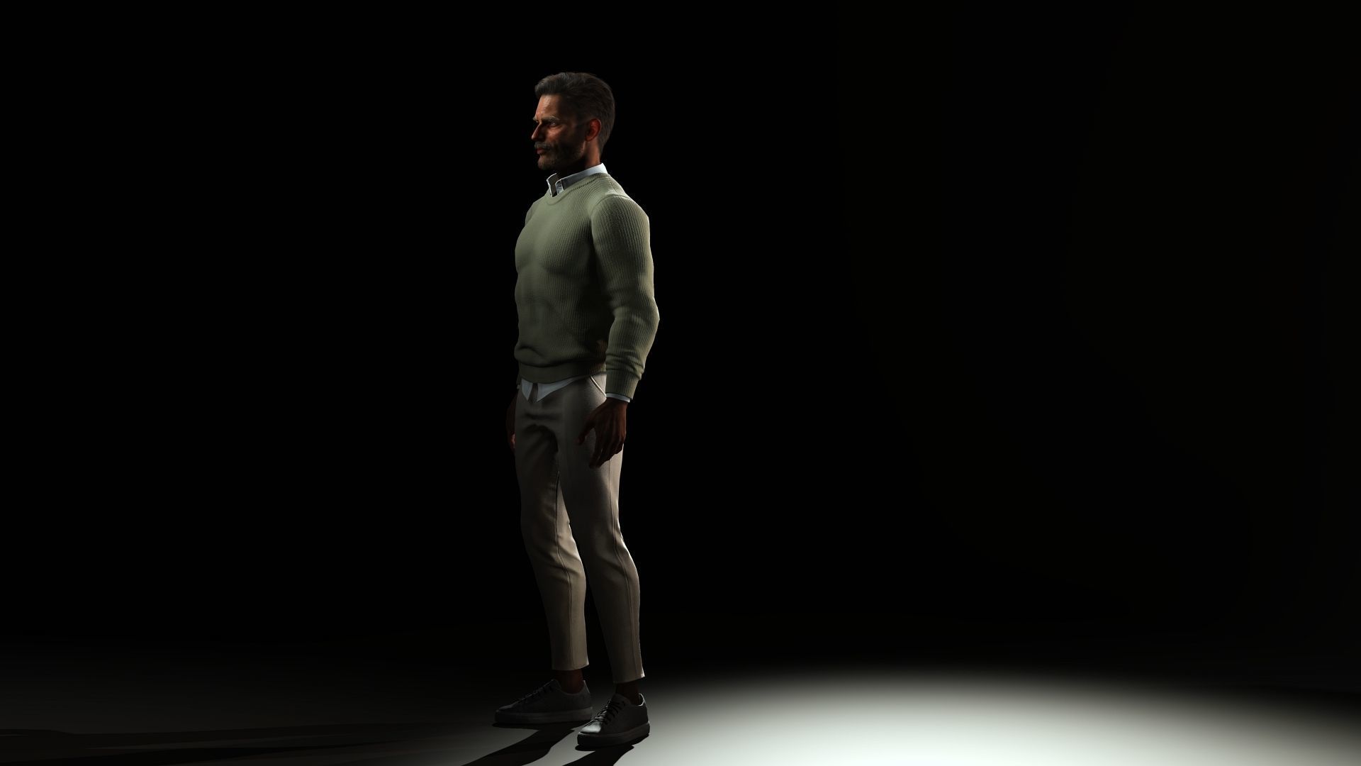3D model Game Ready Officer Man Rigged - Texture - Materials - 3 Lv ...