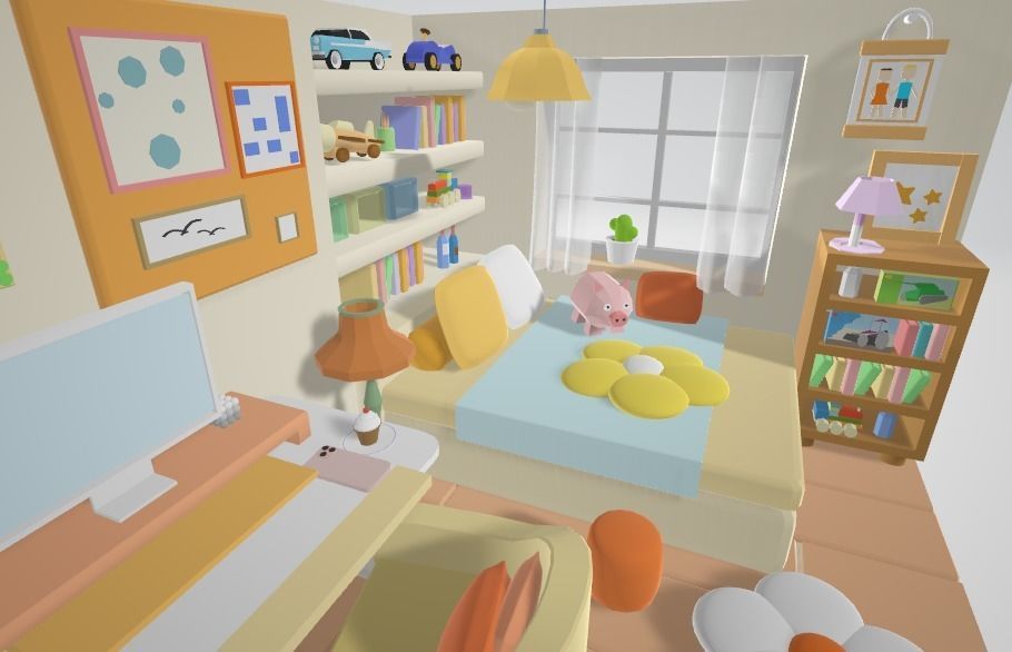 Cartoon bedroom free 3D model | CGTrader
