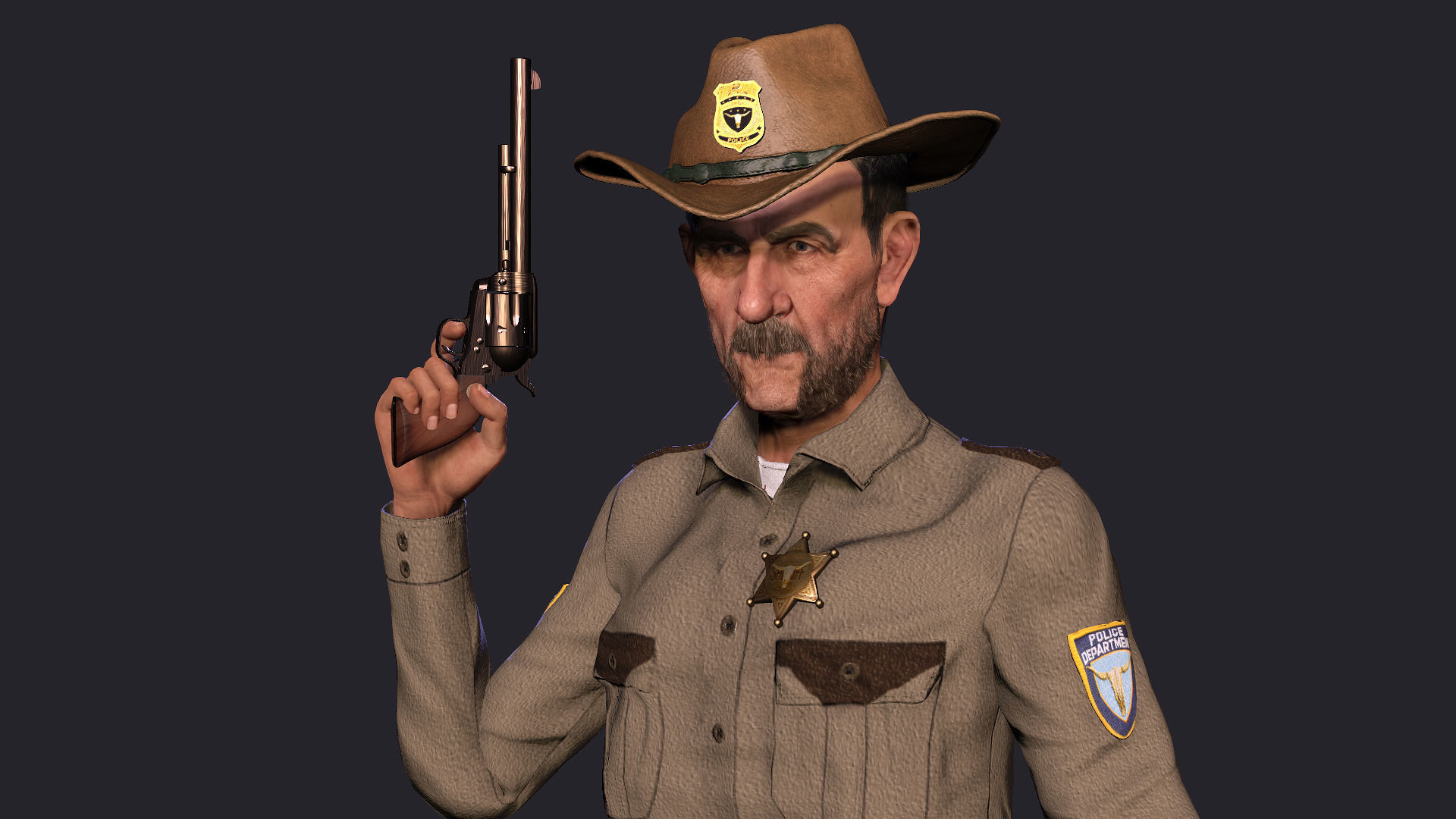 sheriff High quality character full Rigged and Animated 3D model ...