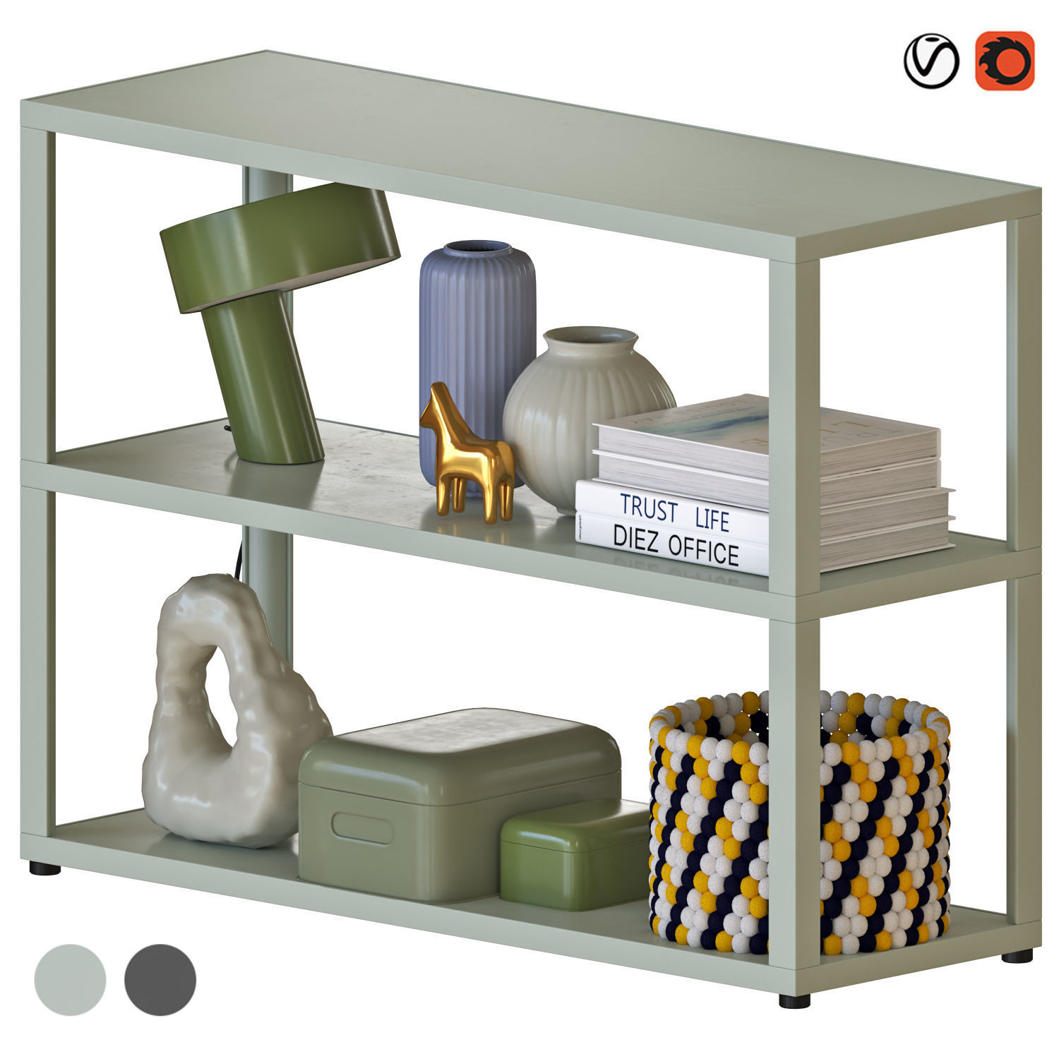 Hay New Order Bookshelf Low Single 3D model | CGTrader