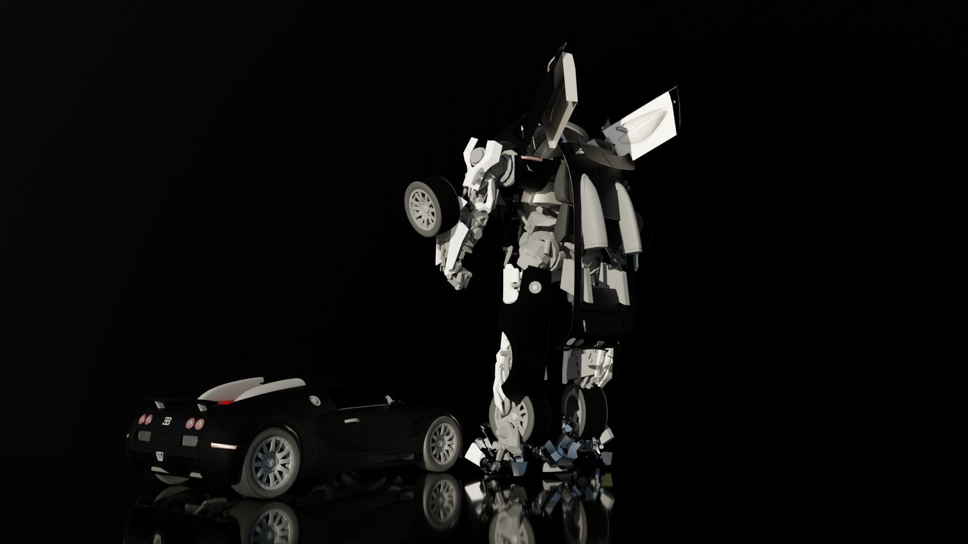 3D model Bugatti Transformer VR / AR / low-poly | CGTrader