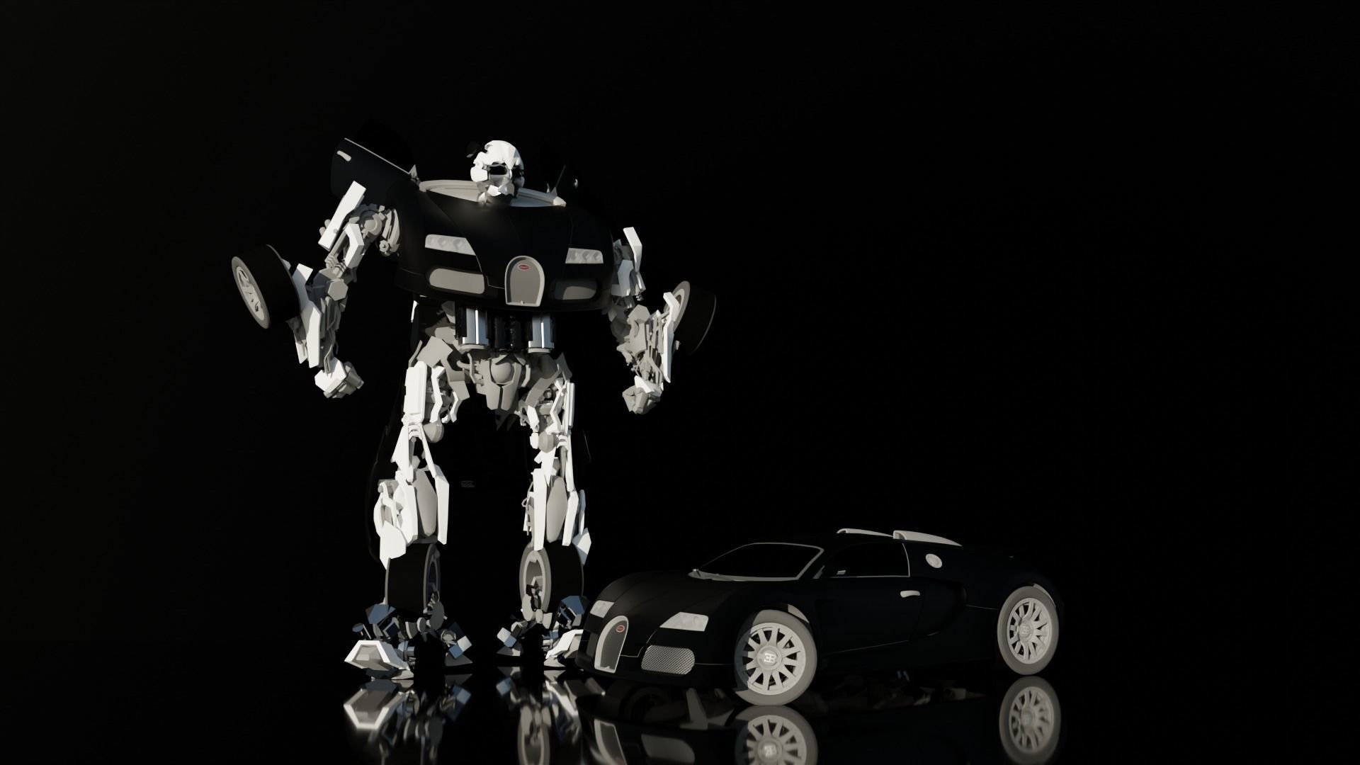 3D model Bugatti Transformer VR / AR / low-poly | CGTrader