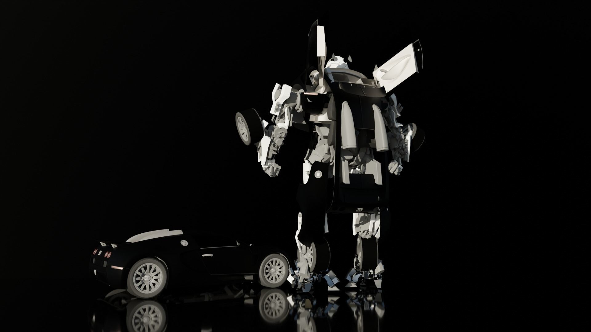 3D model Bugatti Transformer VR / AR / low-poly | CGTrader