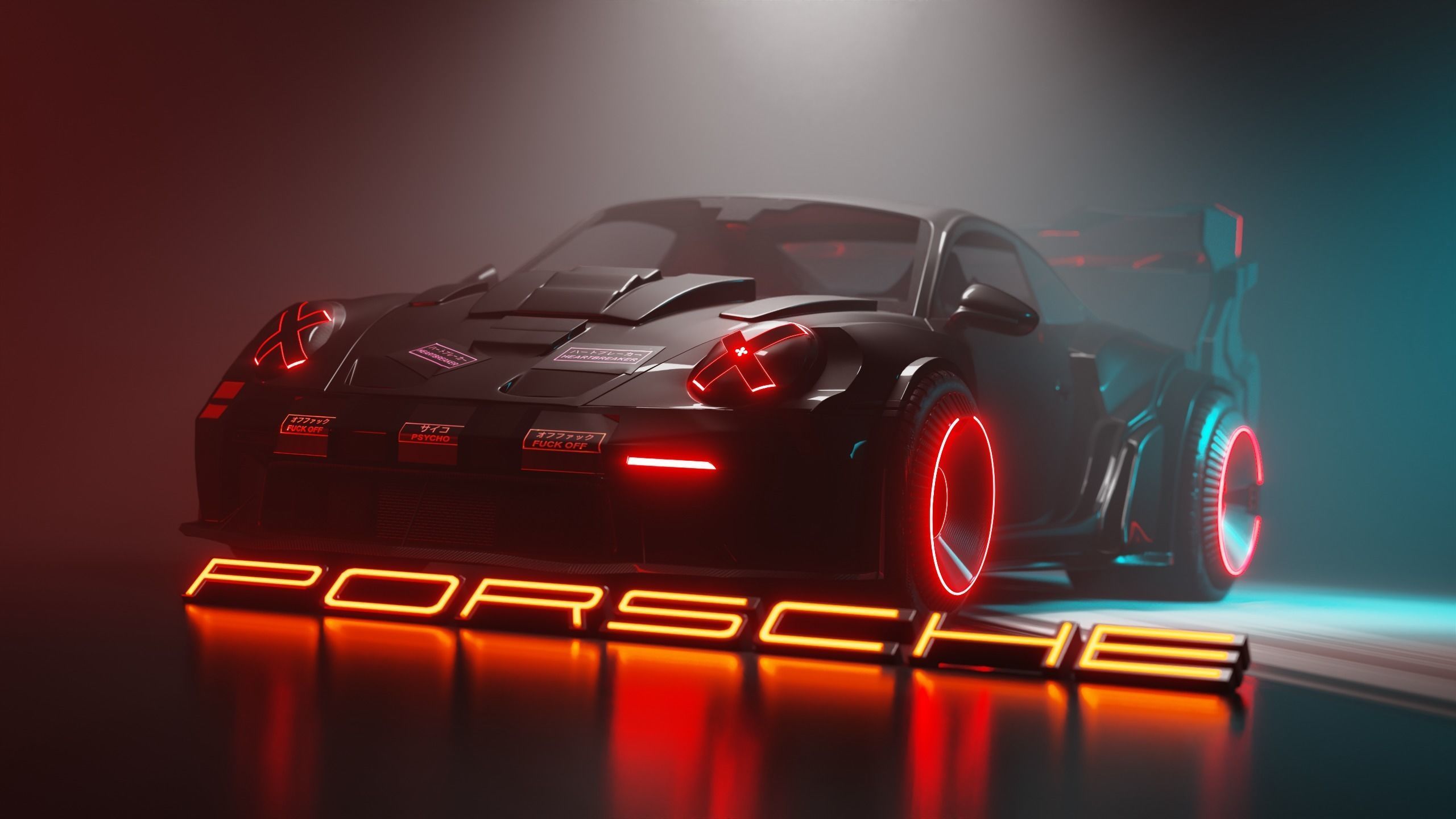 Cyberpunk styled Porsche 911 GT 3 3D model | CGTrader