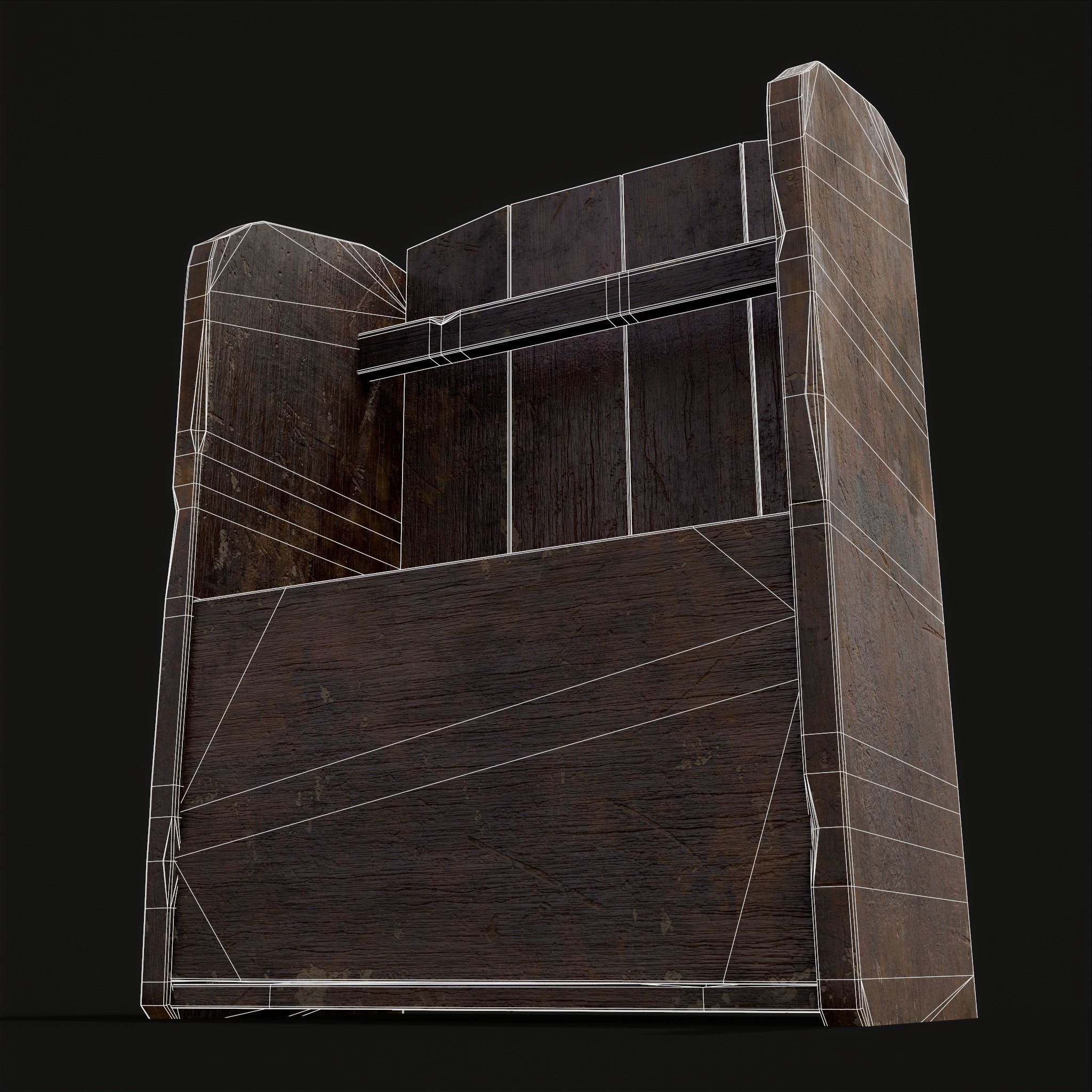 3D model Medieval Counter Top Dishes Rack VR / AR / low-poly | CGTrader