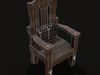 3D model Medieval Rustic High Back Sword Chair VR / AR / low-poly ...