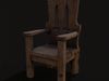 3D model Medieval Rustic High Back Sword Chair VR / AR / low-poly ...