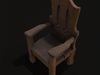 3D model Medieval Rustic High Back Sword Chair VR / AR / low-poly ...
