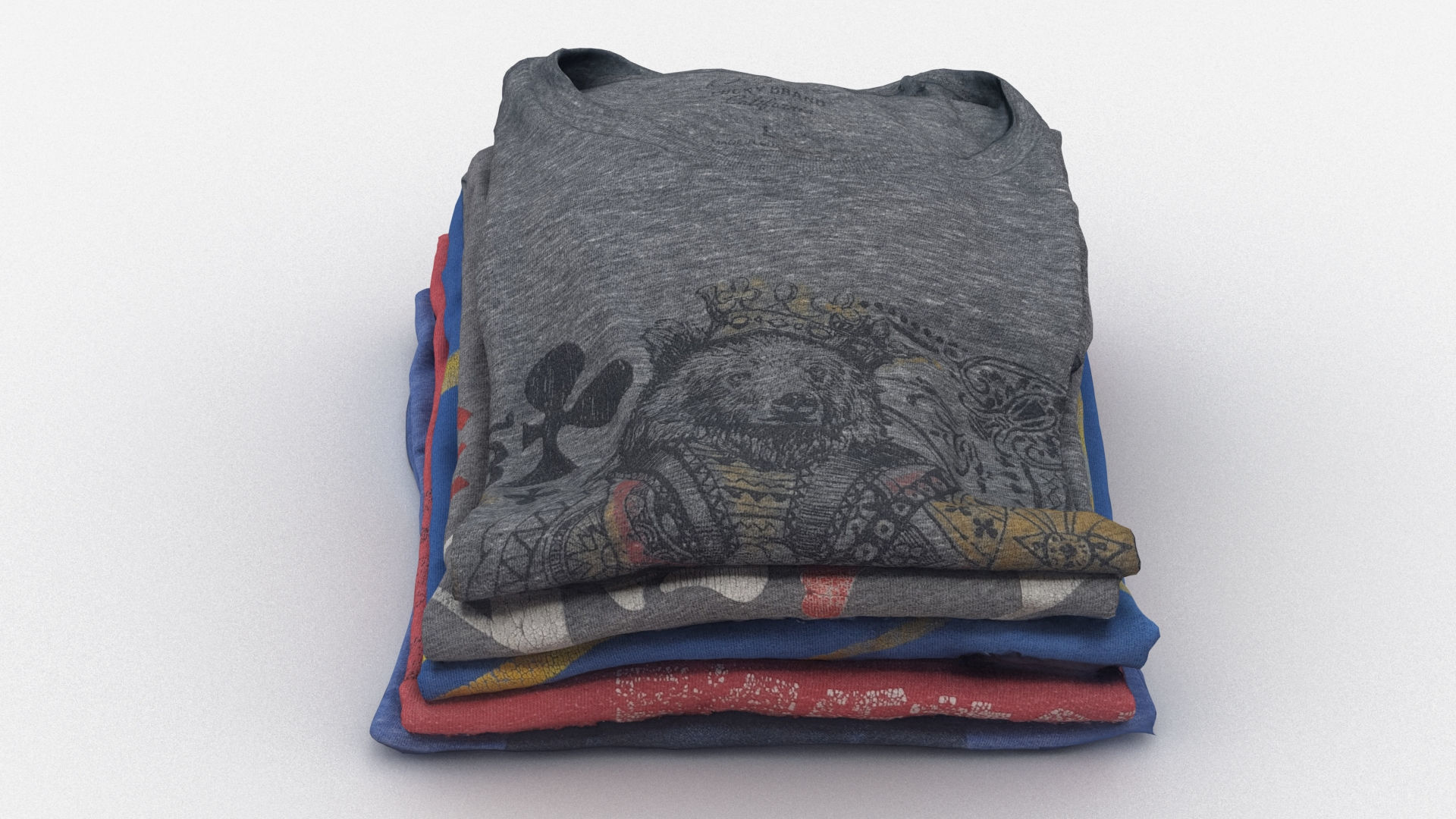 3D model Folded T-Shirt Pile VR / AR / low-poly | CGTrader