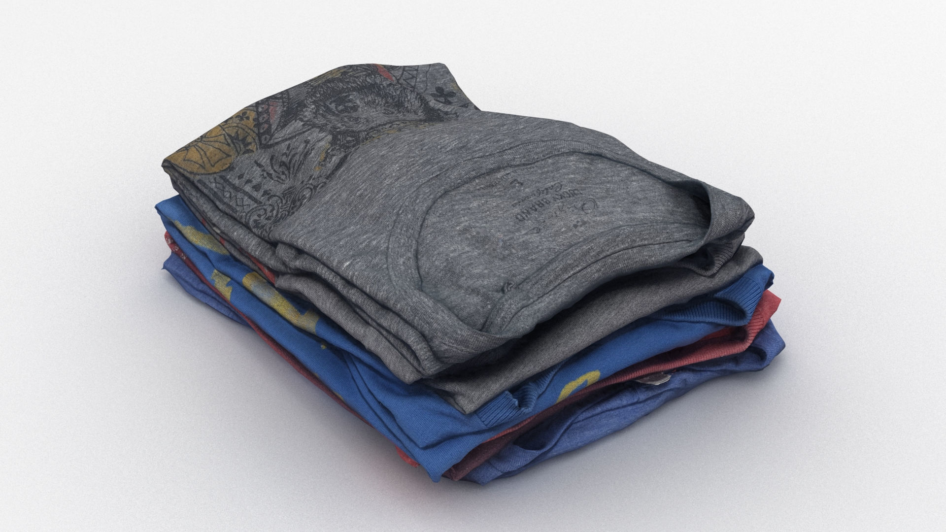 3D model Folded T-Shirt Pile VR / AR / low-poly | CGTrader